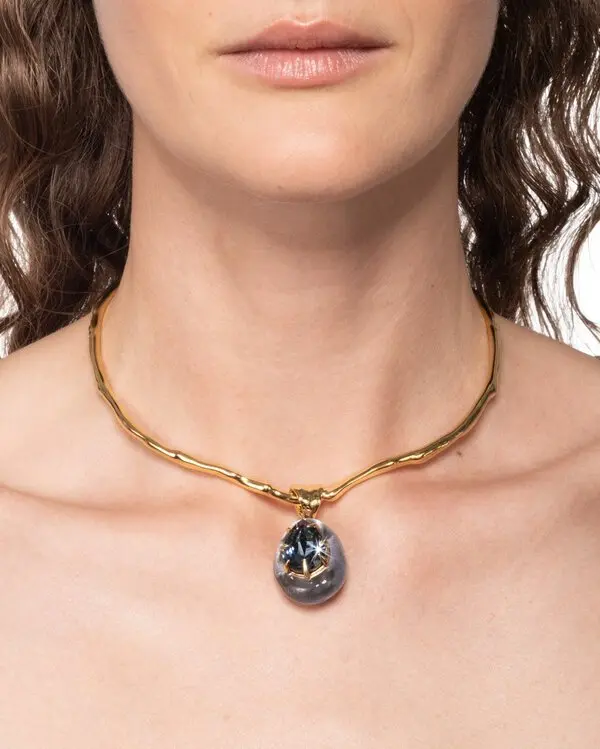 Alexis Bittar Bonbon Crystal Teardrop Lucite Collar Necklace - Frozen Mist