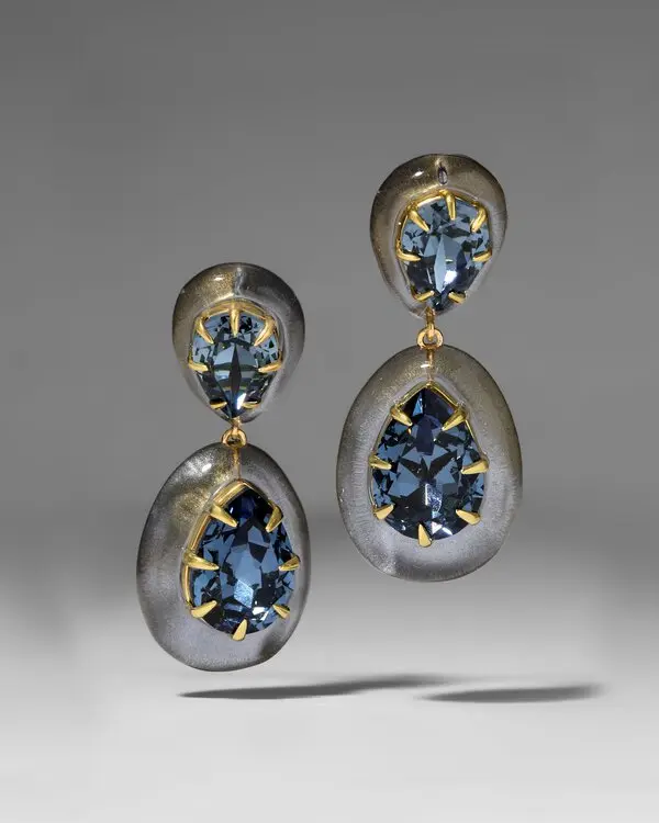 Alexis Bittar Bonbon Crystal Lucite Teardrop Post Earrings - Frozen Mist