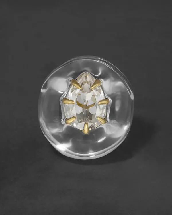Alexis Bittar Bonbon Crystal Teardrop Lucite Ring - Clear