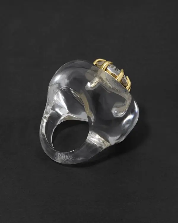 Alexis Bittar Bonbon Crystal Teardrop Lucite Ring - Clear