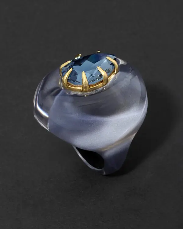 Alexis Bittar Bonbon Crystal Teardrop Lucite Ring - Frozen Mist