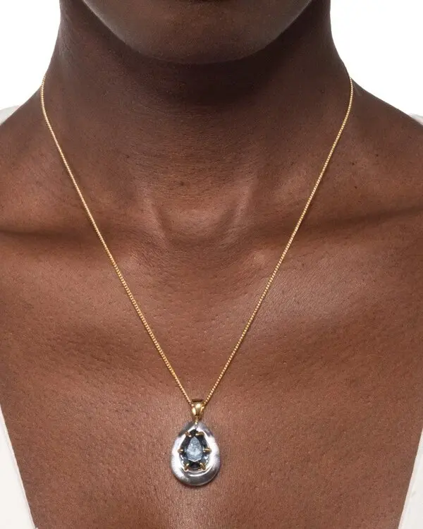Alexis Bittar Bonbon Crystal Lucite Teardrop Pendant Necklace - Frozen Mist
