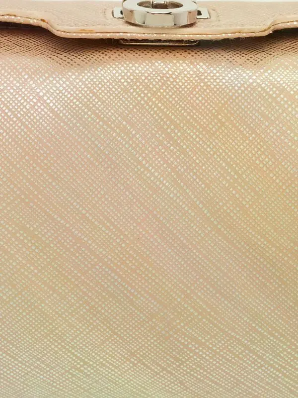 FERRAGAMO Gancini Saffiano Clutch Bag - Neutrals