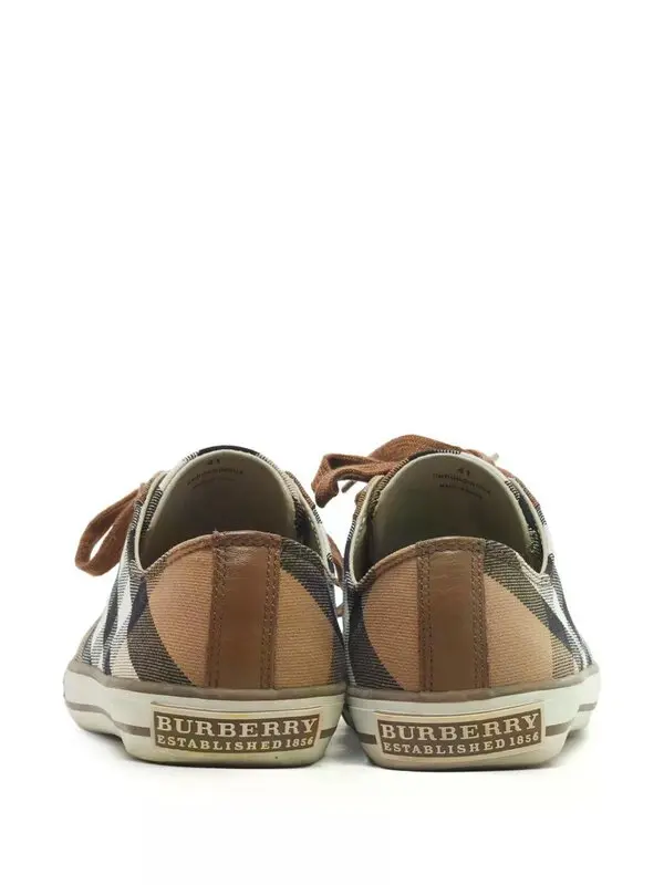 Burberry House Check Canvas And Leather Trim Sneakers