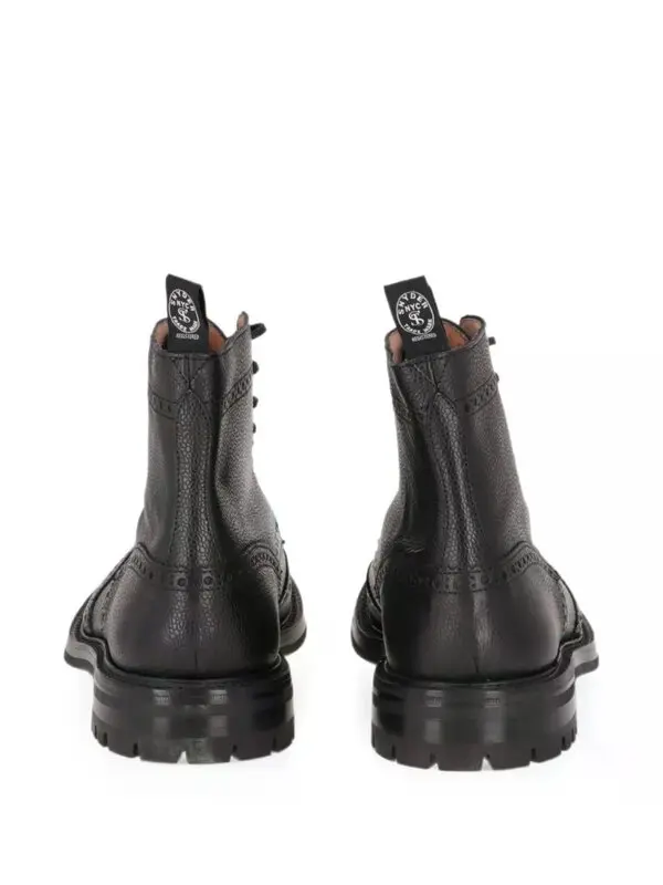 Todd Snyder Pebbled Leather Brogue Detail Lace-up Ankle Boots