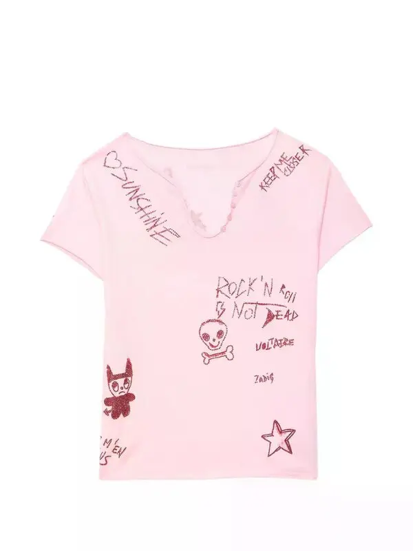 Zadig&Voltaire Happy Henley T-shirt - Pink