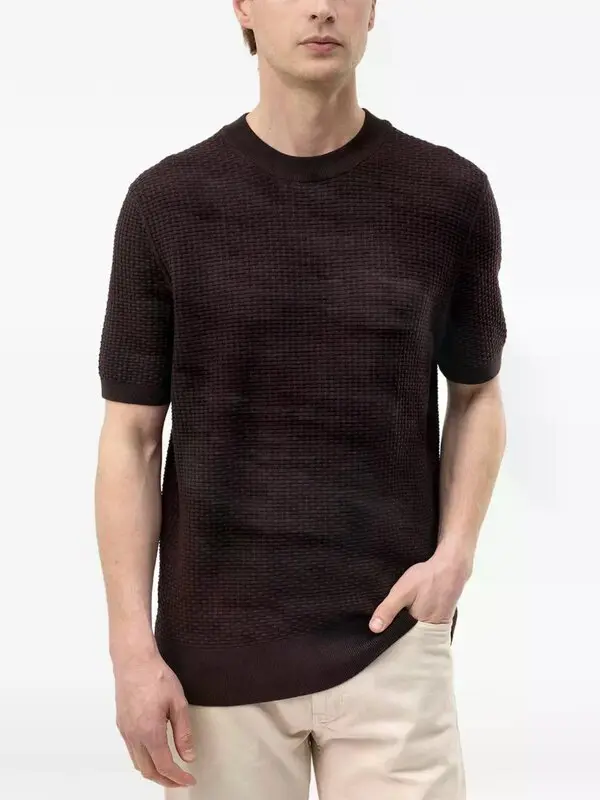 BOSS Waffle-knit Short-sleeve Sweater
