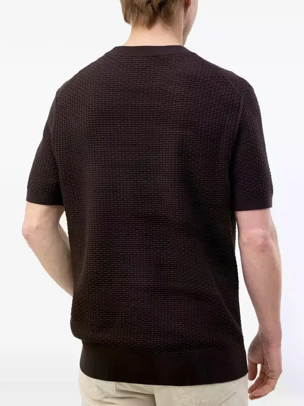 BOSS Waffle-knit Short-sleeve Sweater