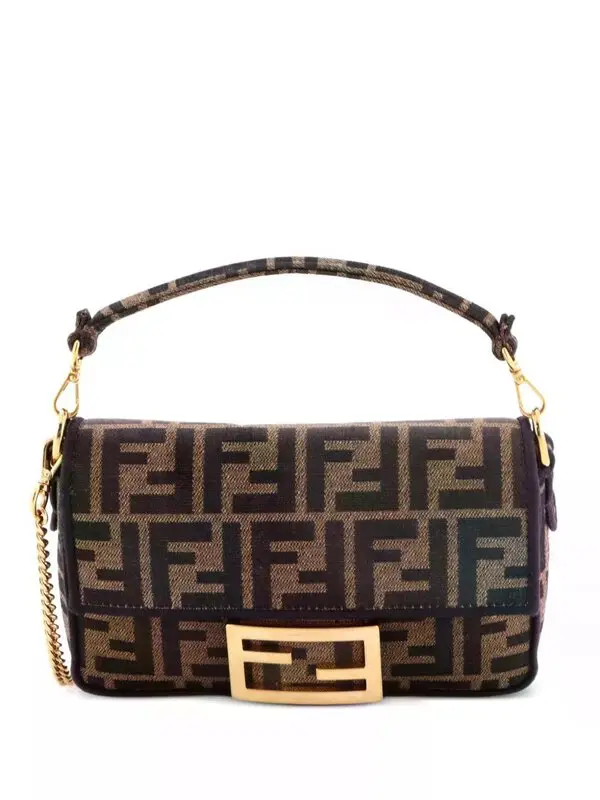Fendi Baguette Nm Bag Zucca Canvas Mini Crossbody Bag - Brown