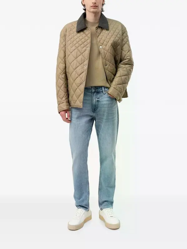 BOSS Quilted-finish Logo-patch Jacket