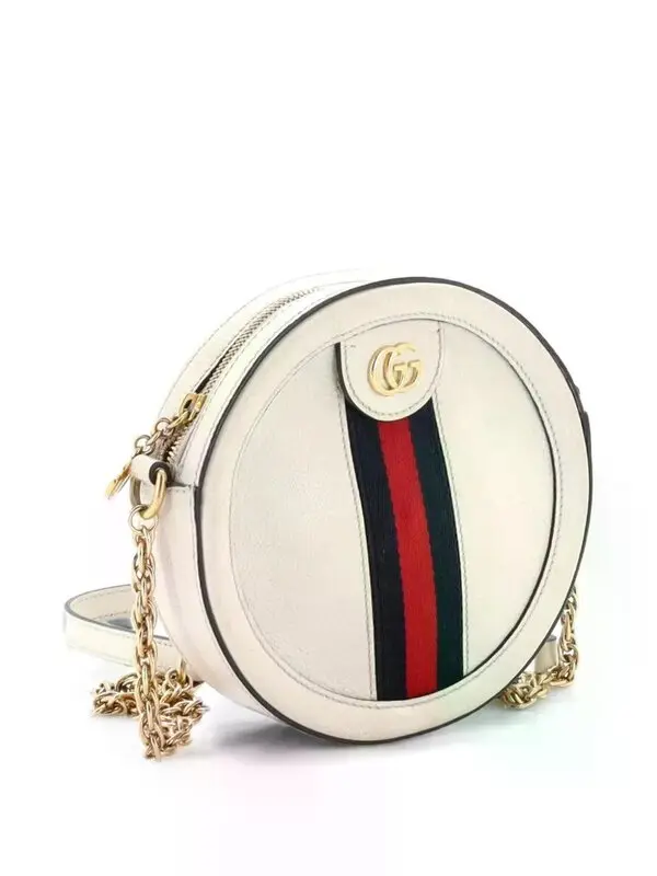 Gucci Ophidia Round Shoulder Bag Mini Crossbody Bag - White
