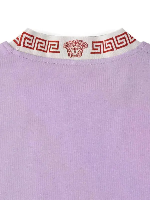 Versace Jacquard Greca And Medusa Motif Stretch Cotton-jersey Mini Dress