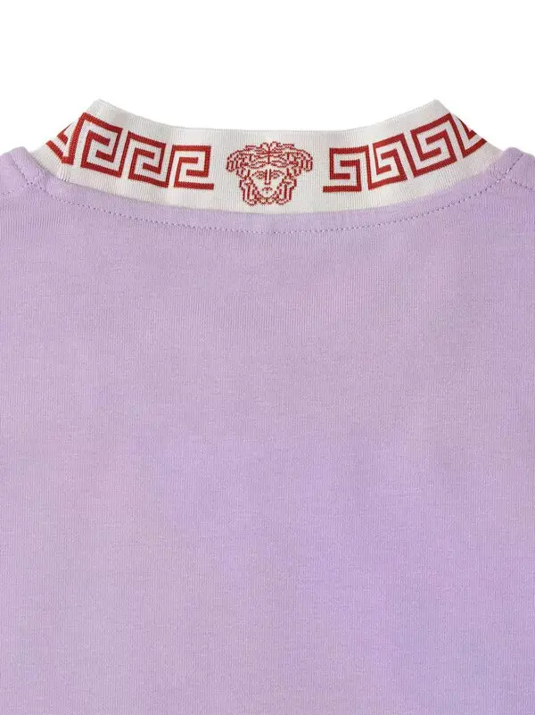 Versace Jacquard Greca And Medusa Motif Stretch Cotton-jersey Mini Dress