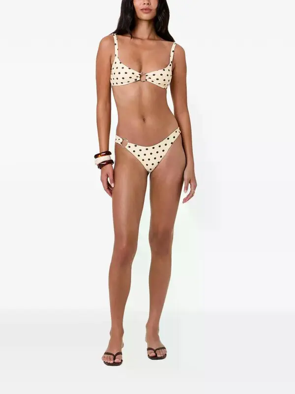 NICHOLAS Halia Polka-dot Bikini Bottoms - Neutrals