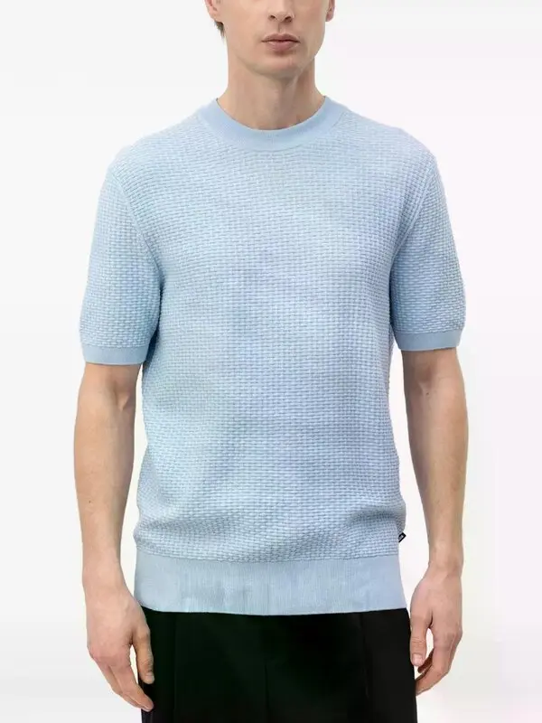 BOSS Waffle-knit Short-sleeve Sweater