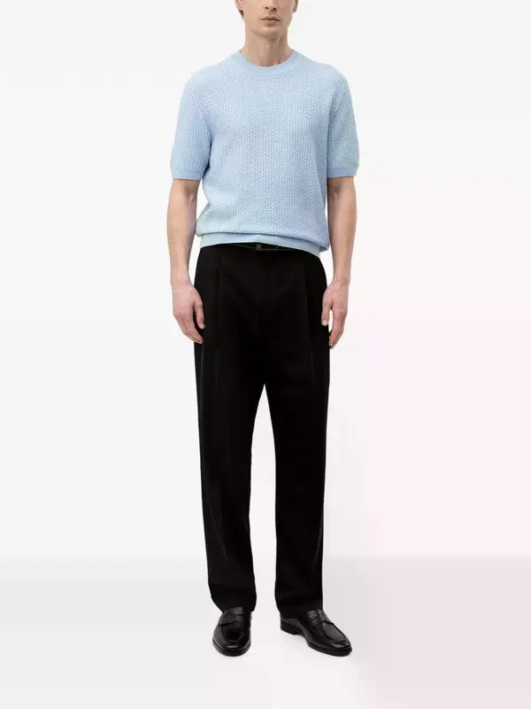 BOSS Waffle-knit Short-sleeve Sweater