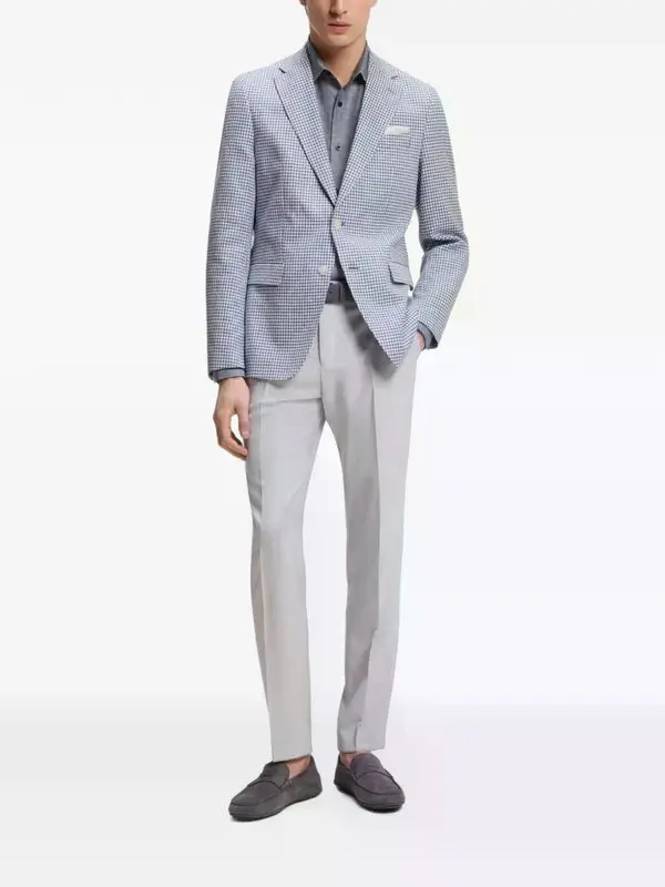 BOSS Houndstooth-pattern Blazer - Blue