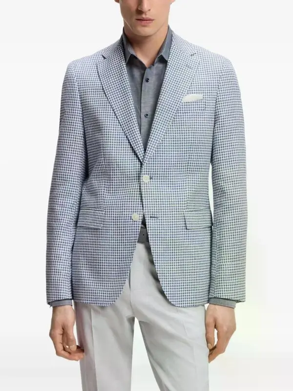 BOSS Houndstooth-pattern Blazer - Blue