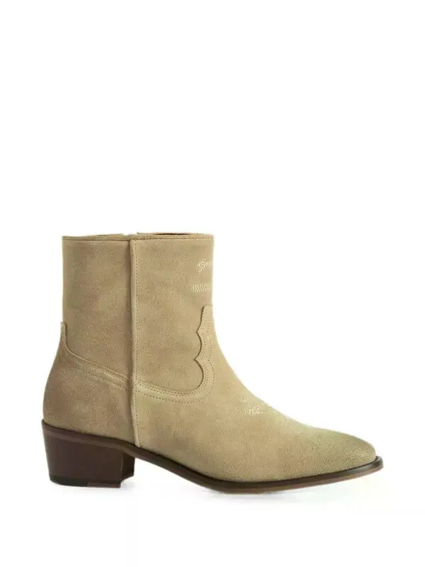Zadig&Voltaire Tex Low Suede Ankle Boots - Neutrals