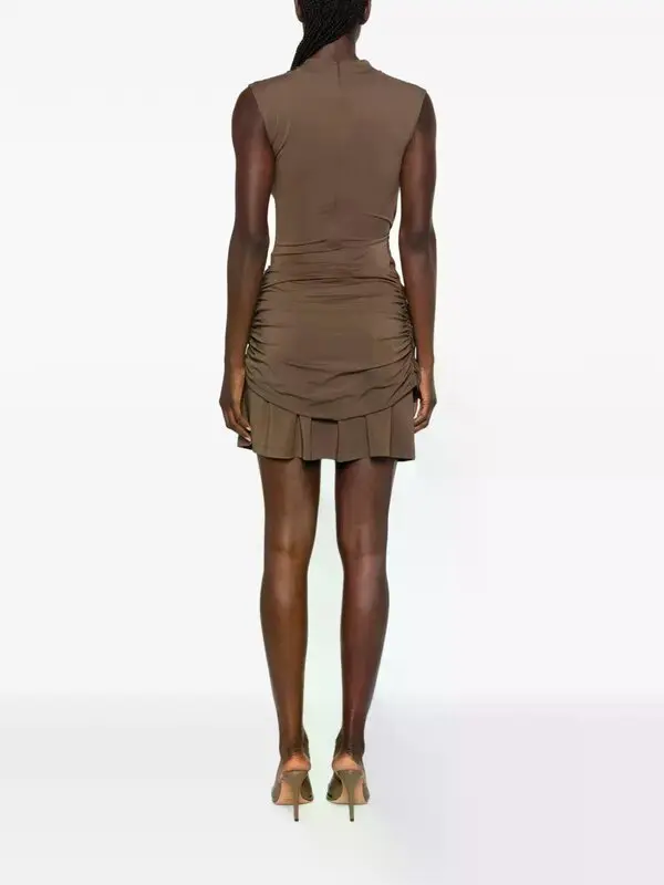 FERRAGAMO Ruched Knot-detail V-neck Sleeveless Dress