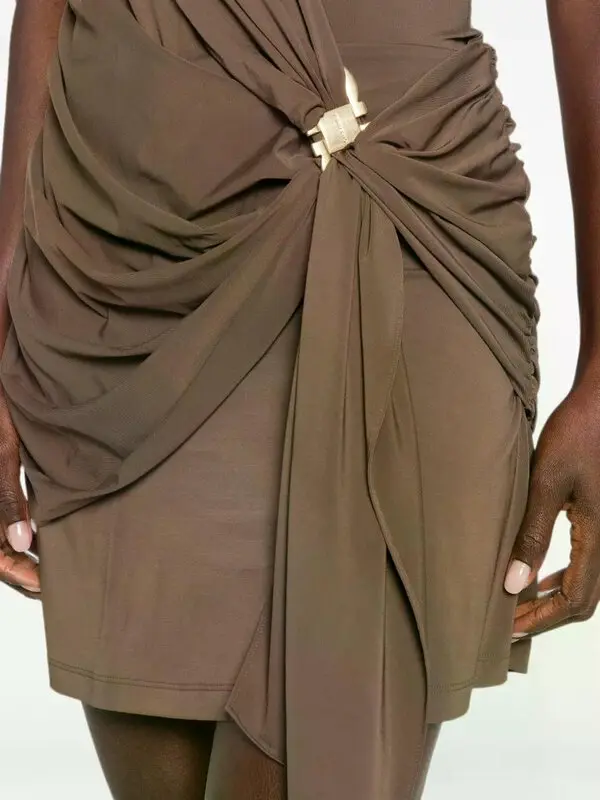 FERRAGAMO Ruched Knot-detail V-neck Sleeveless Dress