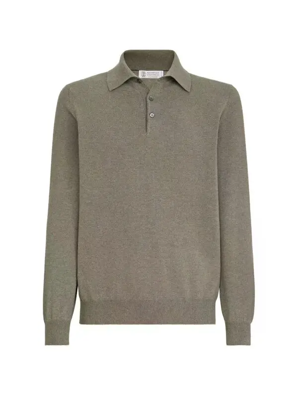 Brunello Cucinelli Cashmere Knit Polo Shirt - Grey