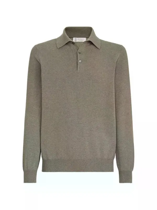 Brunello Cucinelli Cashmere Knit Polo Shirt - Grey