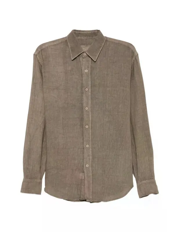 COSTUMEIN Andrea Long-sleeve Buttoned Shirt - Brown