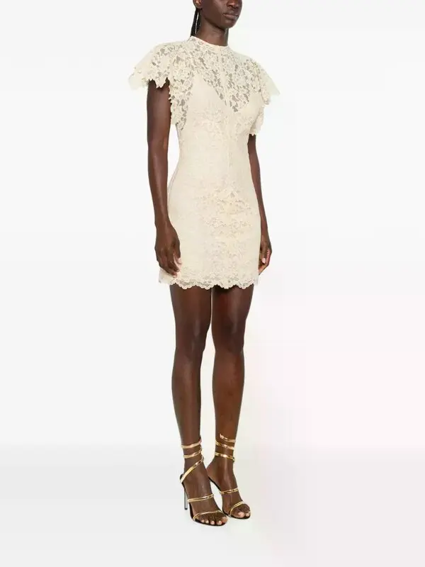 DE LA VALI Laia Lace-overlay Mini Dress