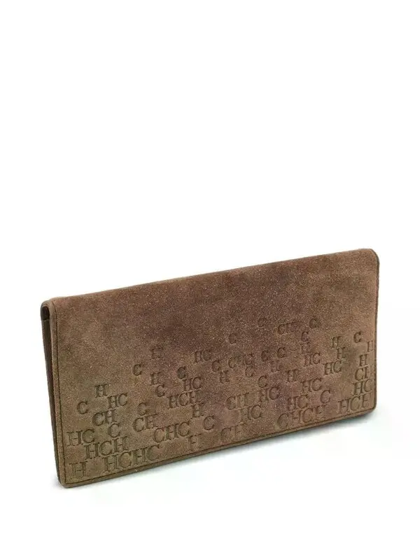 Carolina Herrera Monogram Suede Wallet