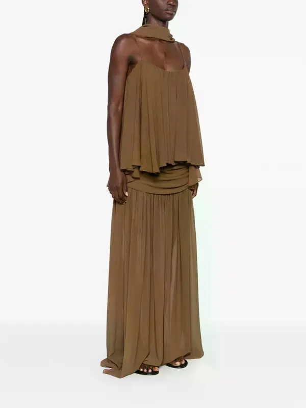 DE LA VALI Agapito Draped Scarf Top