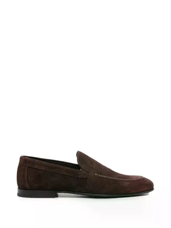 JOHN HARRISON Suede Loafers With Whipstitch Detailing