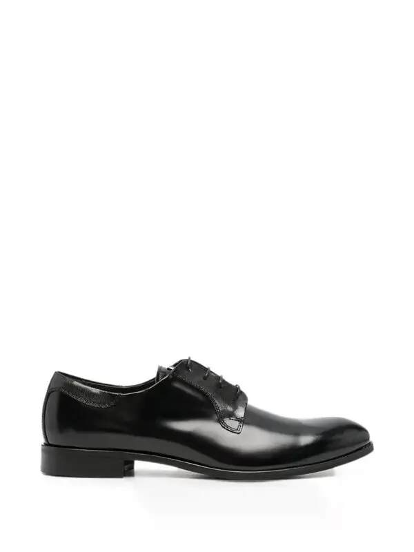 CARLO PIGNATELLI Textured Panel Lace-up Derby Shoes - Black