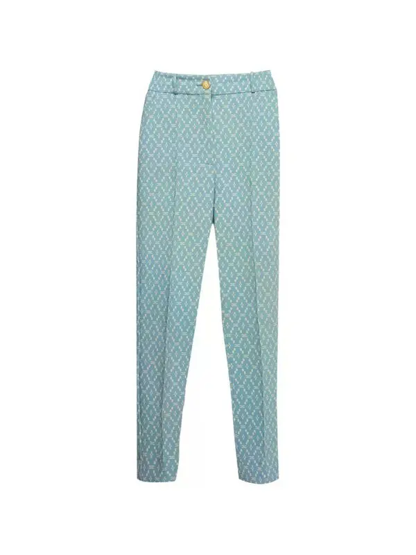 Elisabetta Franchi Logo-print Crepe Trousers - Blue