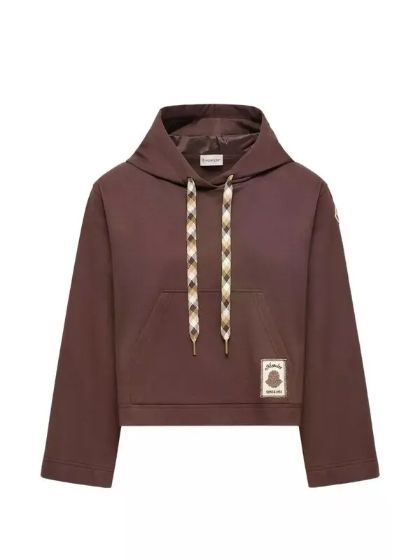 Moncler Cotton Blend Hoodie - Brown