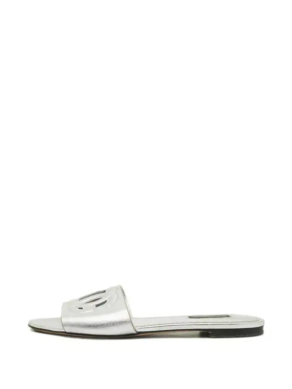 Dolce & Gabbana Tone Dg Logo Slides - Silver