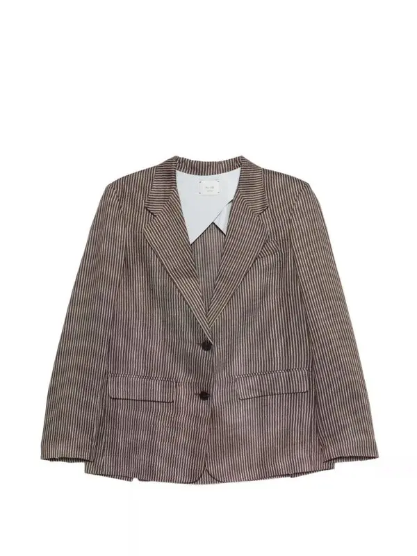 ALYSI Striped Blazer - Brown