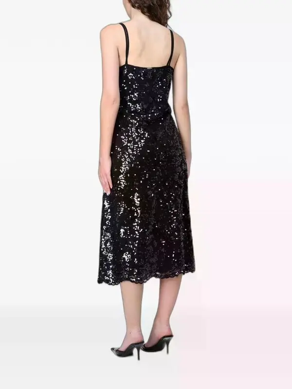 TWINSET Sequin-embellished V-neck Midi Dress