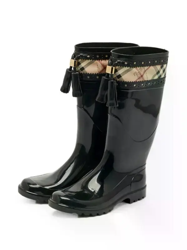 Burberry Checked Tassel Rain Boots