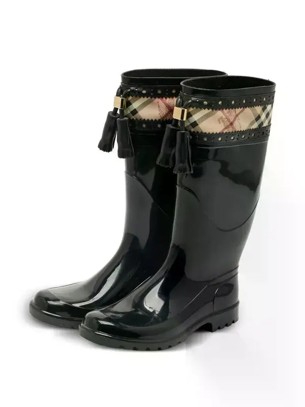 Burberry Checked Tassel Rain Boots