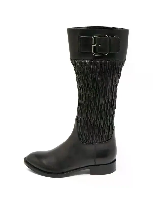 Gucci Ruched Buckle Detail Boots
