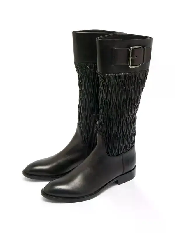 Gucci Ruched Buckle Detail Boots