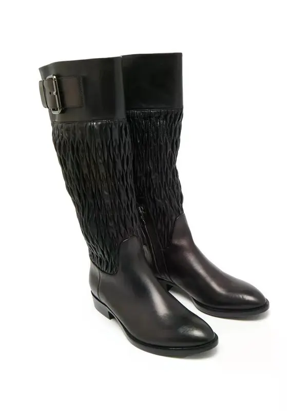 Gucci Ruched Buckle Detail Boots