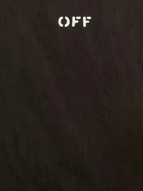 Off-White Logo Print Ribbed Knit T-shirt