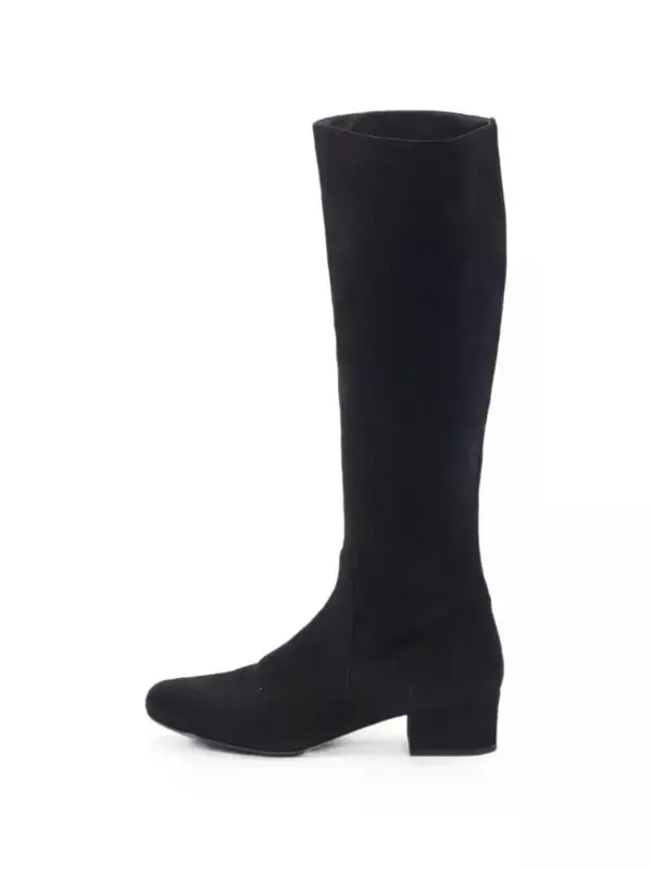Saint Laurent Suede Knee-high Boots - Black