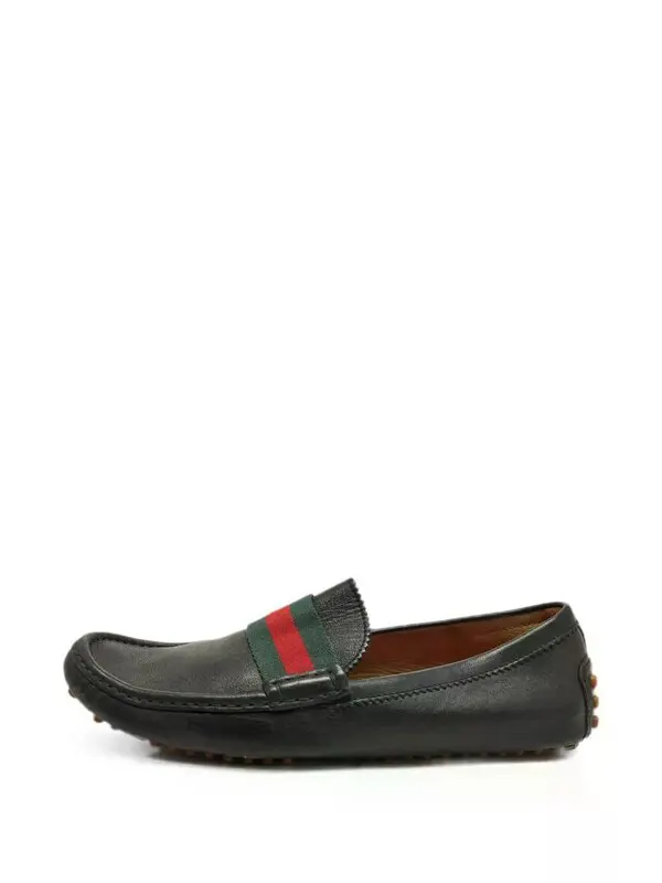 Gucci Web Stripe Driver Loafers