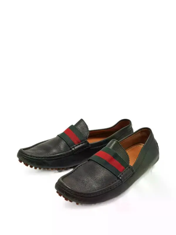 Gucci Web Stripe Driver Loafers