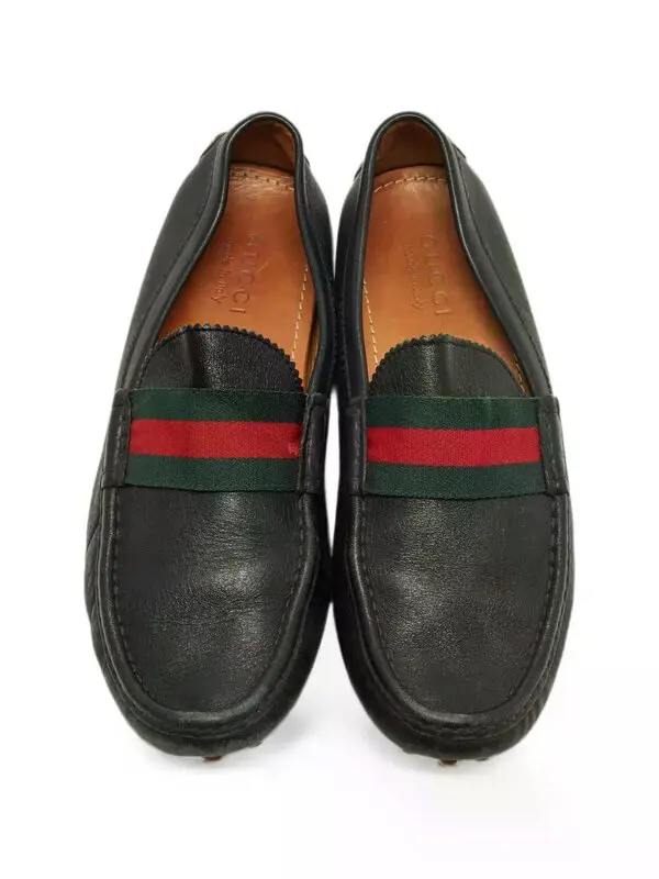 Gucci Web Stripe Driver Loafers