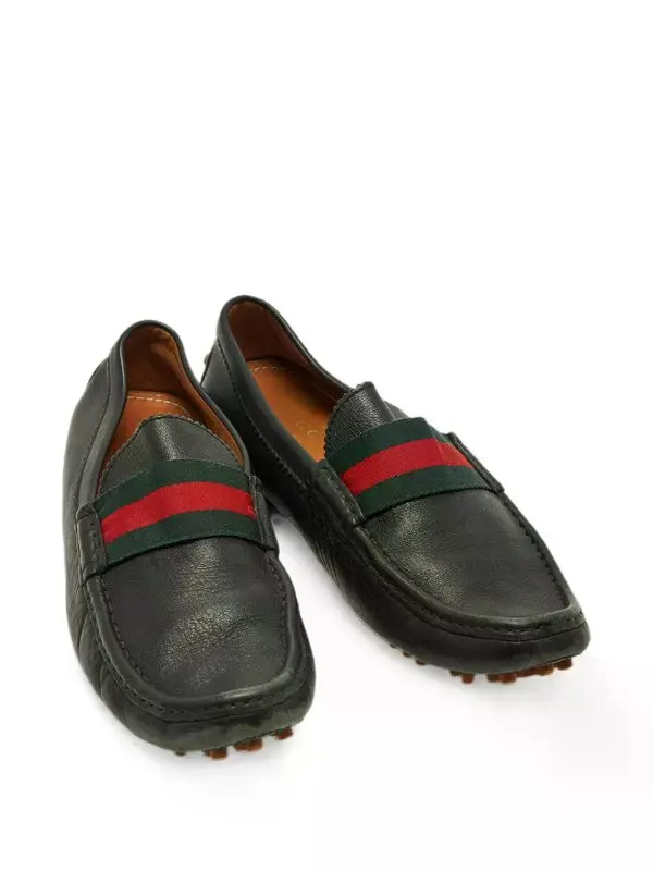 Gucci Web Stripe Driver Loafers