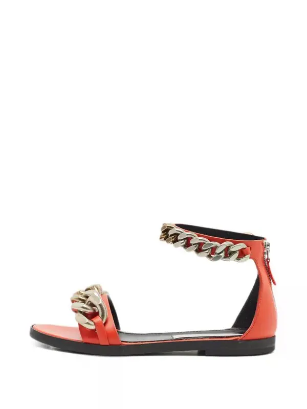Stella McCartney Falabella Chain-link Sandals - Orange